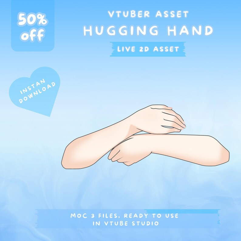 Vtuber Assets Hugging Hand, Live2d Rigged Vtuber Hand, Vtuber Pose ...