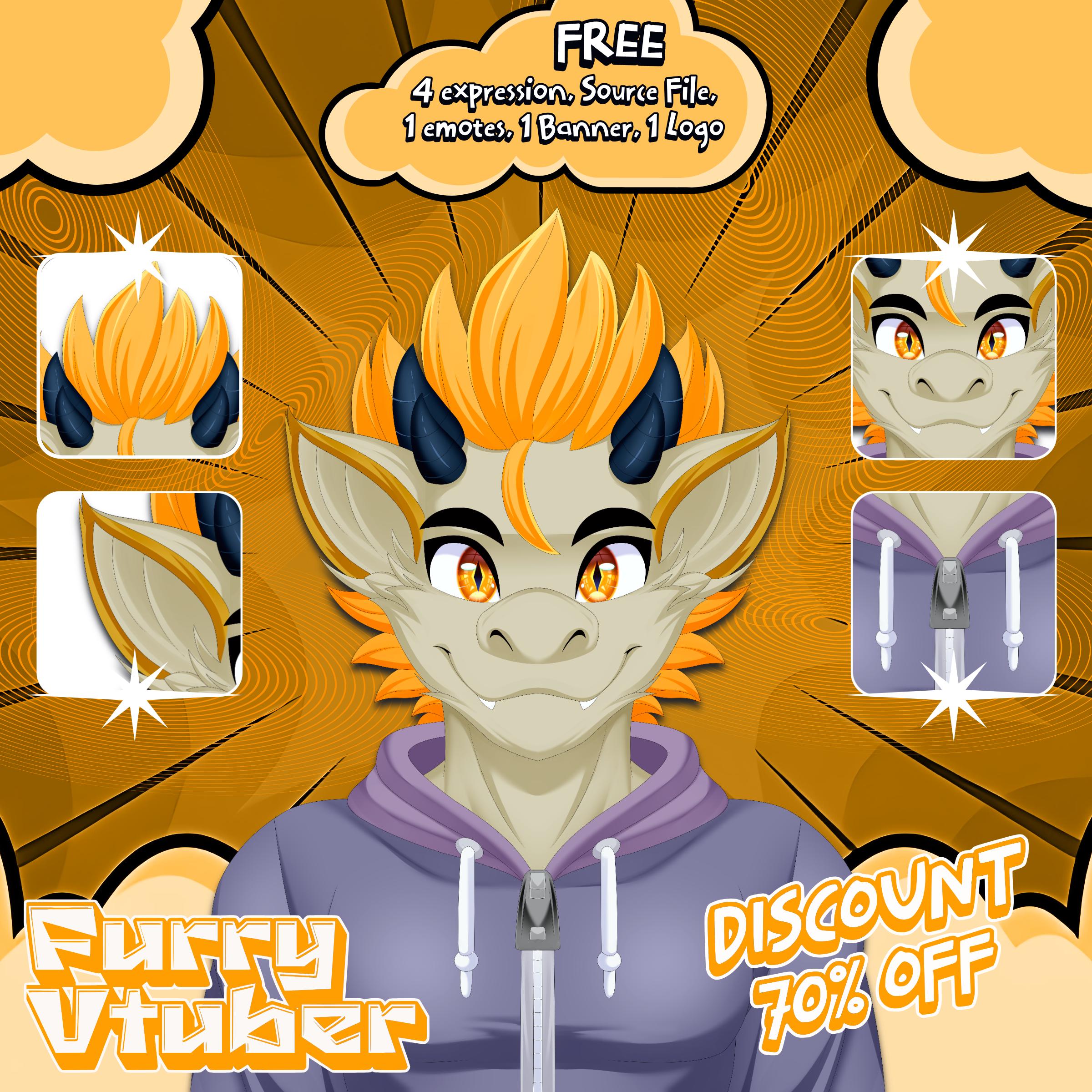 Custom Live2d Furry Vtuber Model: Fursona Design - Etsy