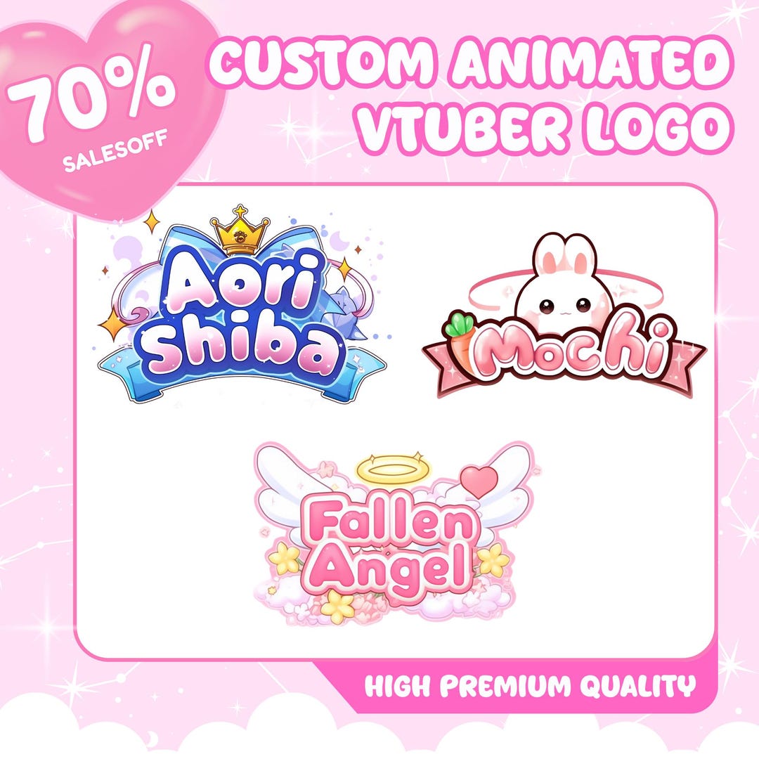 Custom Animated Vtuber Logo | Chibi Mascot Icon - Etsy