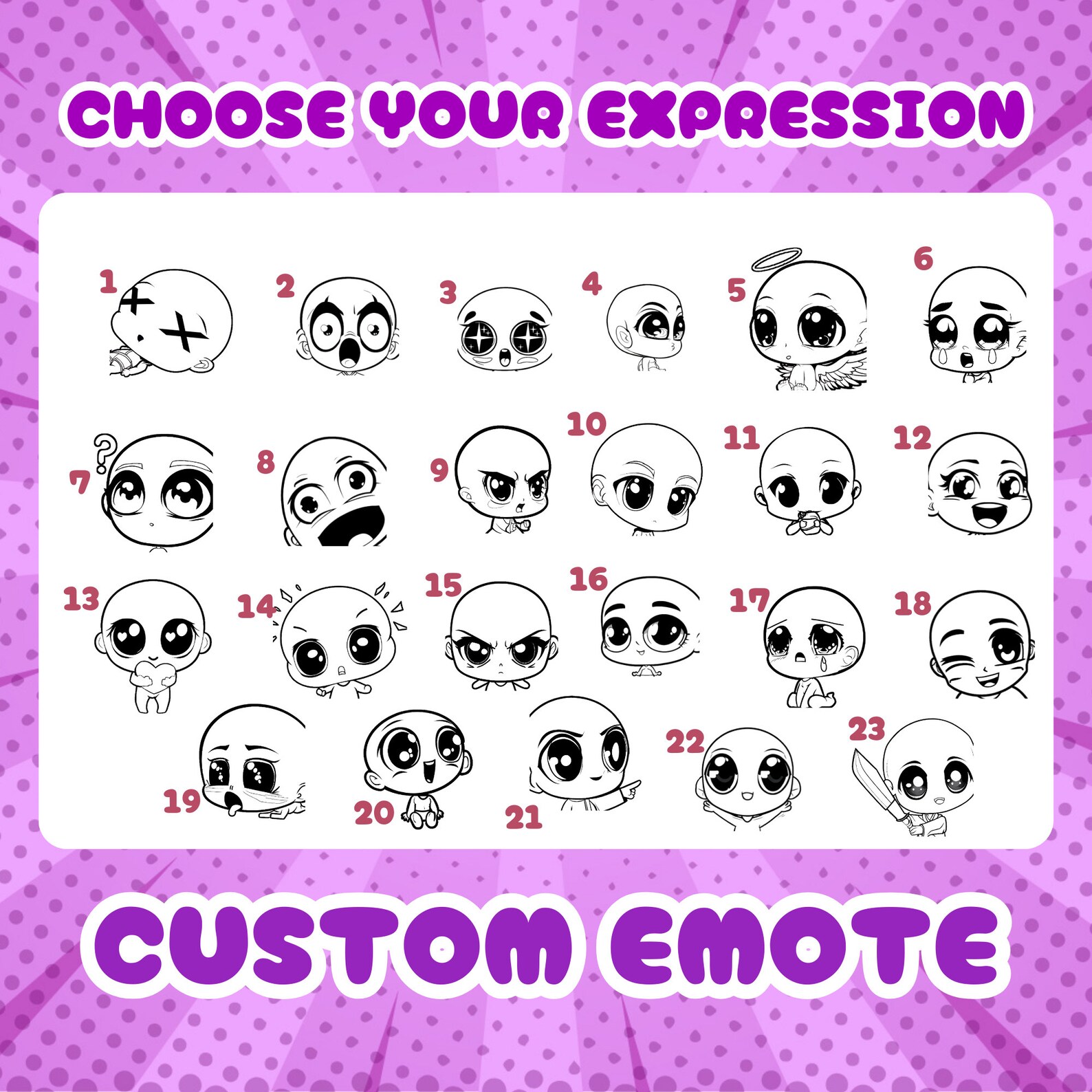 Custom Emotes, Premium Twitch Emotes, Custom Emotes for Streaming, Cute ...