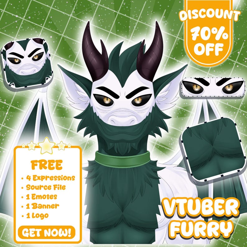 Custom Live2d Furry Vtuber Model | Fursona Design - Etsy