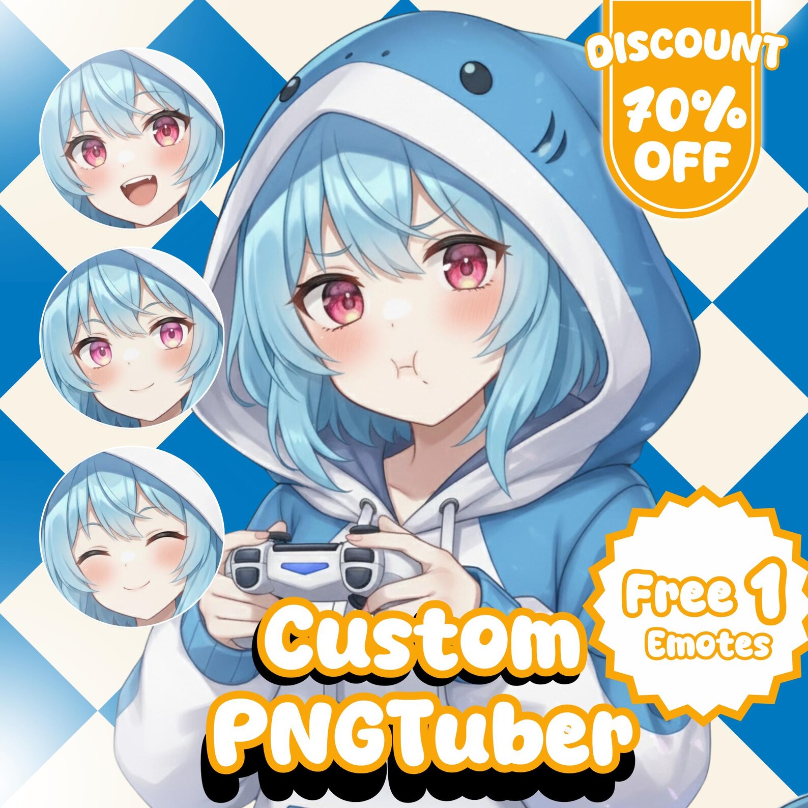 Custom Anime Pngtuber Model | Personalized Character Avatar - Etsy