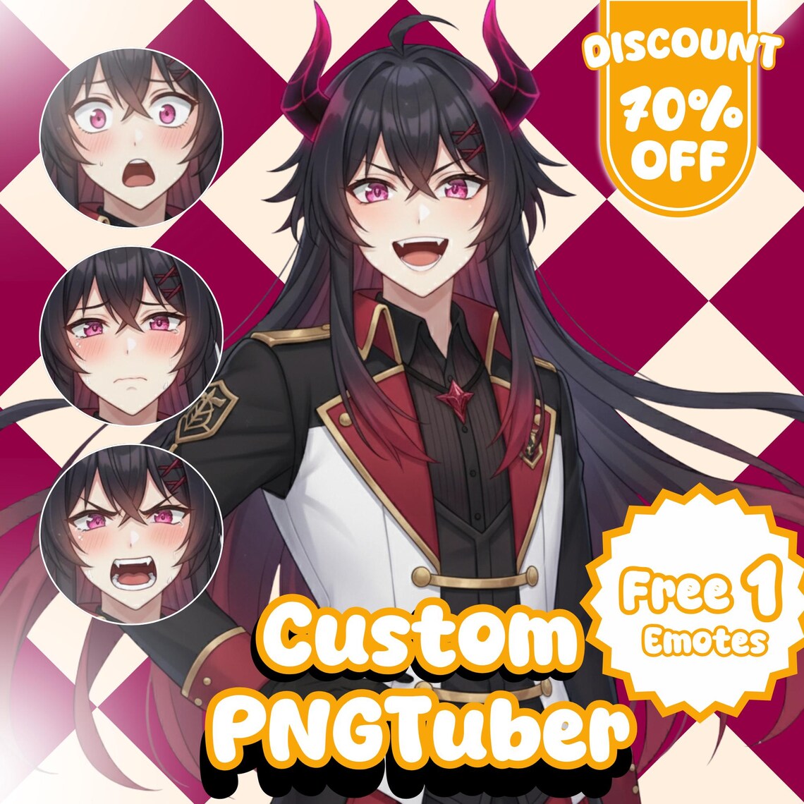 Custom Anime Pngtuber Model | Personalized Character Avatar - Etsy