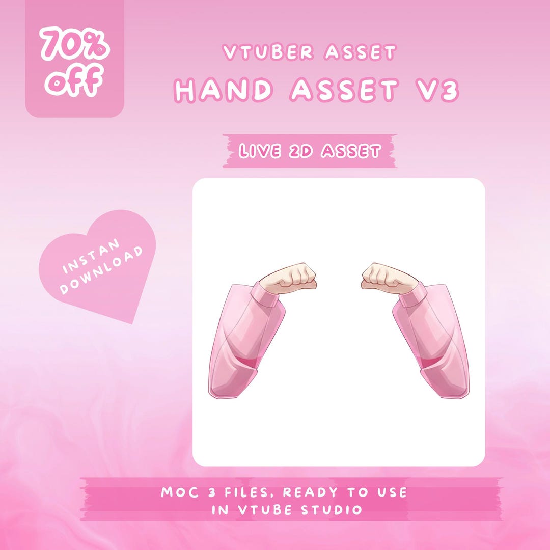 Both Hands Cute Pose Vtuber Asset | Live2d Rigged Hand Prop - Etsy Canada
