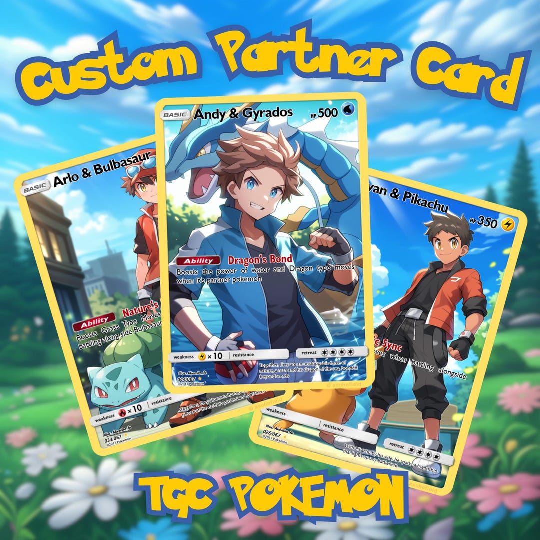 Personalized Pokemon Card Portrait, Custom Illustration Gift - Etsy