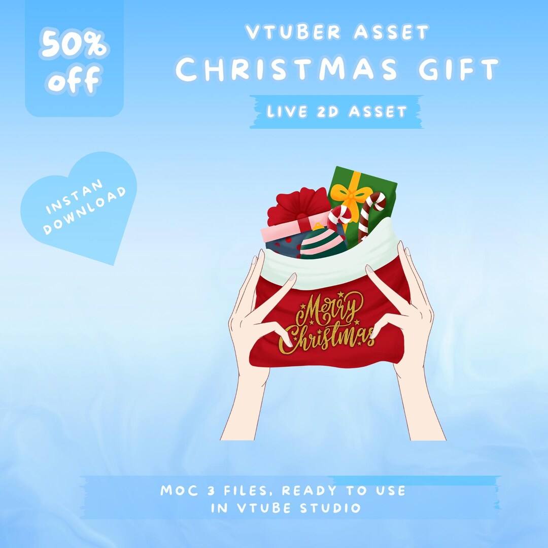Live2d Christmas Vtuber Asset | Gift Prop (MOC3 File) - Etsy UK