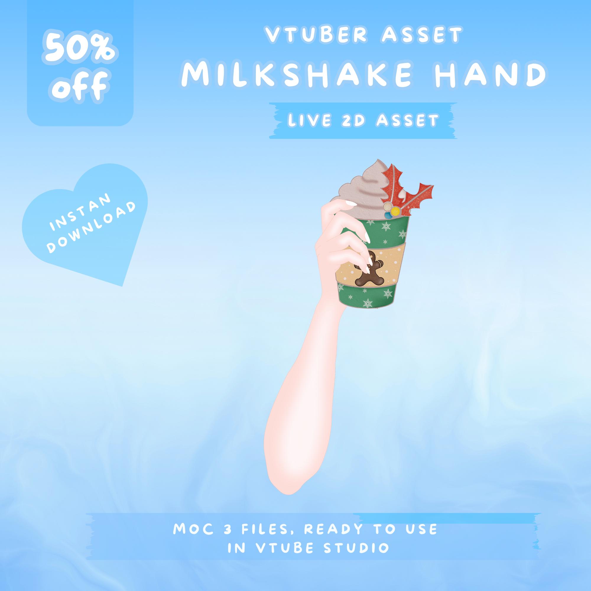 Vtuber Asset | Rigged Milkshake Hand, Premade Assets, Animated Prop ...