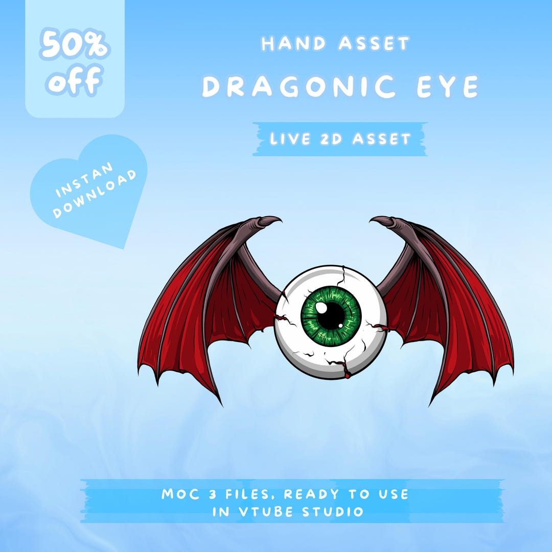 Live2d Rigged Dragonic Eye Wing Vtuber Asset - Etsy