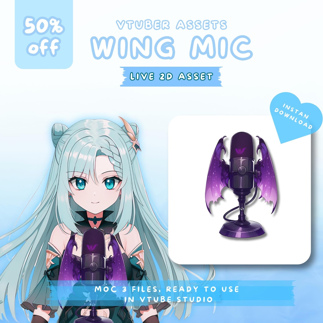 Vtuber Asset | Vtuber Purple Dragonic Microphone, Pngtuber Assets ...