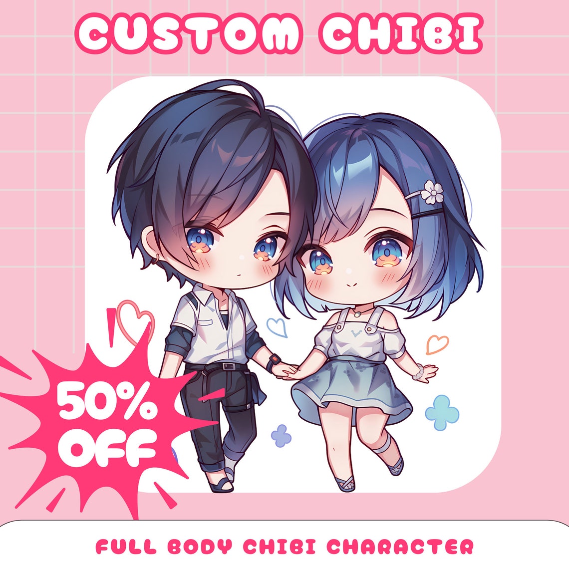 CUSTOM CHIBI, Custom Chibi Anime, Chibi Character, OC, Chibi Emotes ...