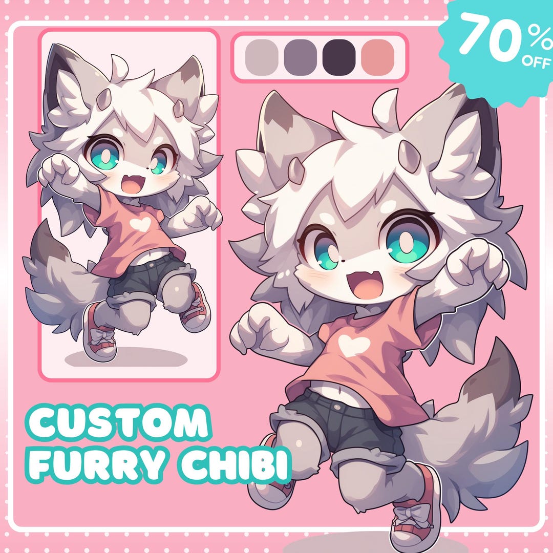 Custom Chibi Furry Art – Anime Profile Picture, Fursona Icon (digital ...
