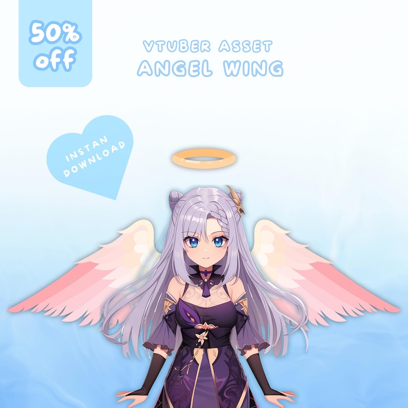 Vtuber Assets Angel Wing, Live2d Rigged Vtuber Wings, Vtuber Prop, Animated Asset, Gift for ...