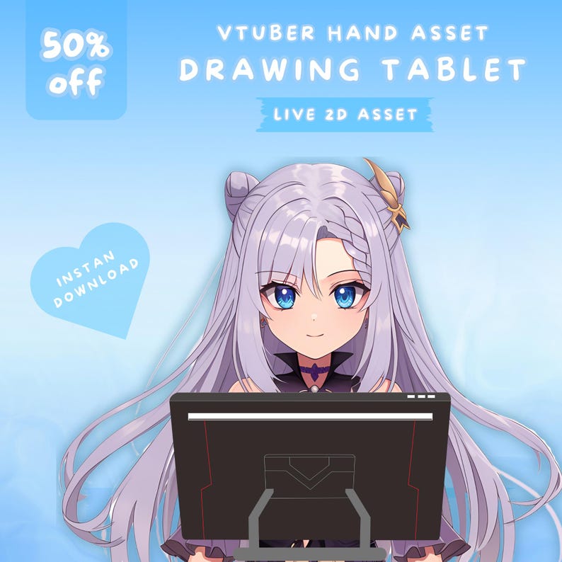 Live2d Rigged Drawing Tablet: Animated Vtuber Asset (digital Download ...