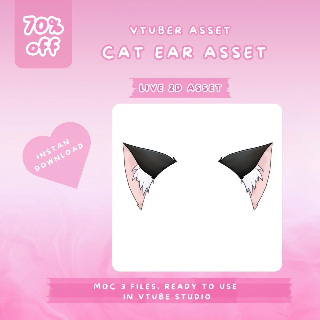Live2d Rigged Cat Ear Asset | Vtuber Prop (digital Download) - Etsy