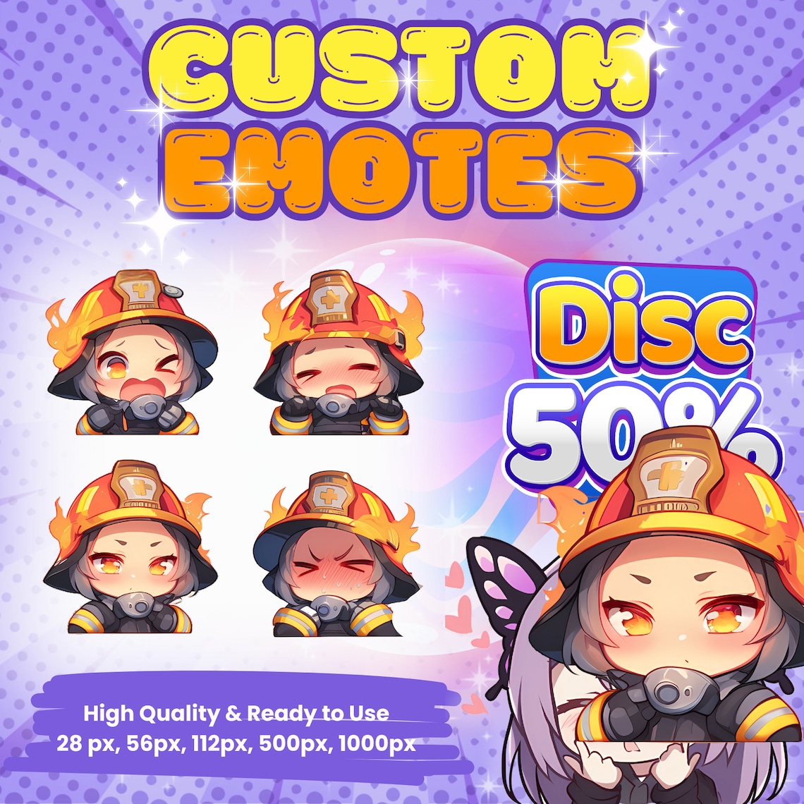 Custom Emotes, Premium Twitch Emotes, Custom Emotes for Streaming, Cute ...