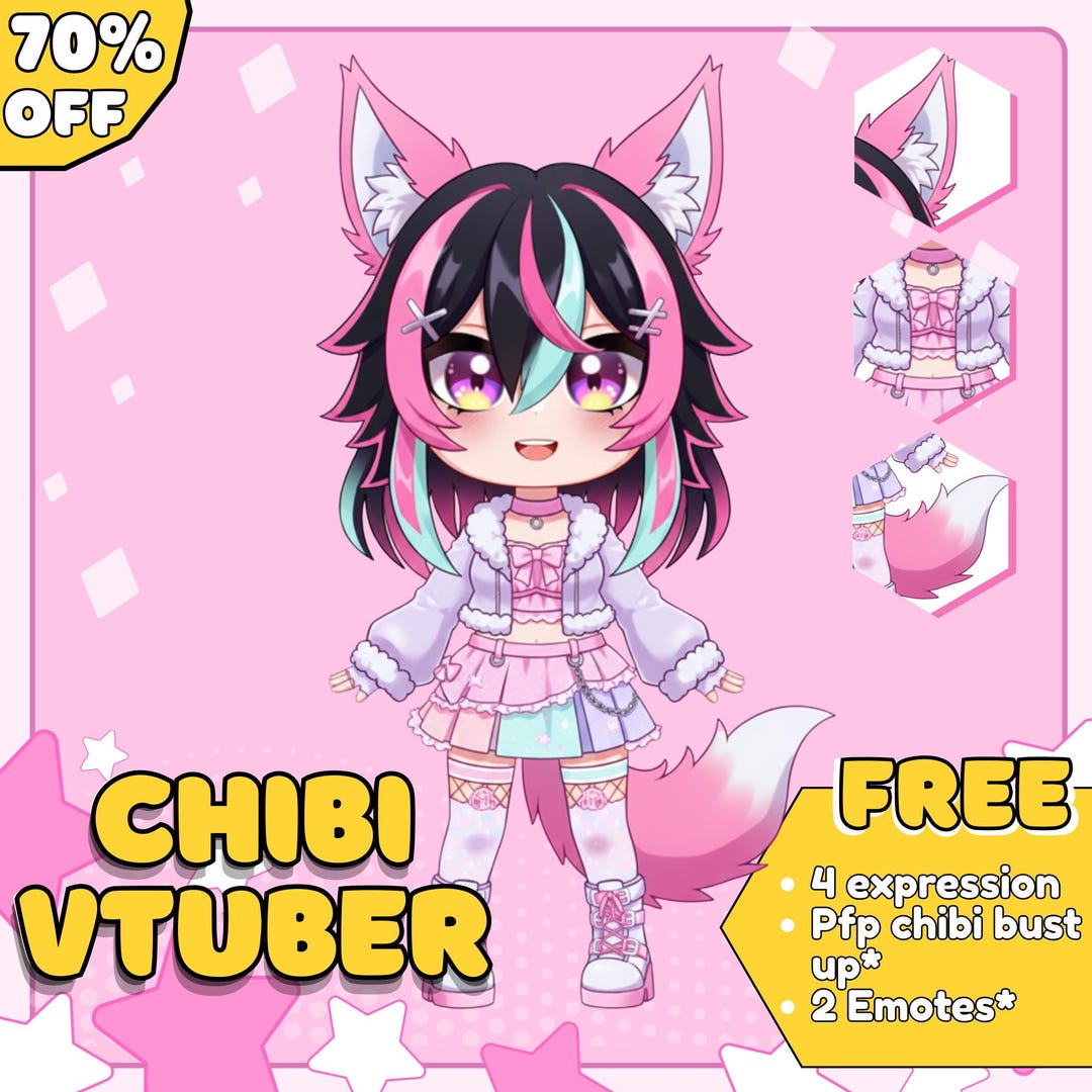 Custom Chibi Vtuber Model : Live2d Anime Character Design - Etsy