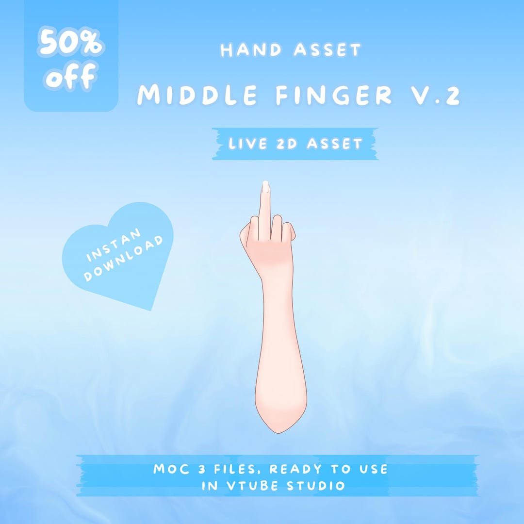 Vtuber Asset Rigged Flipping off Hand, Hand Sign, Hand Gesture, Prop ...