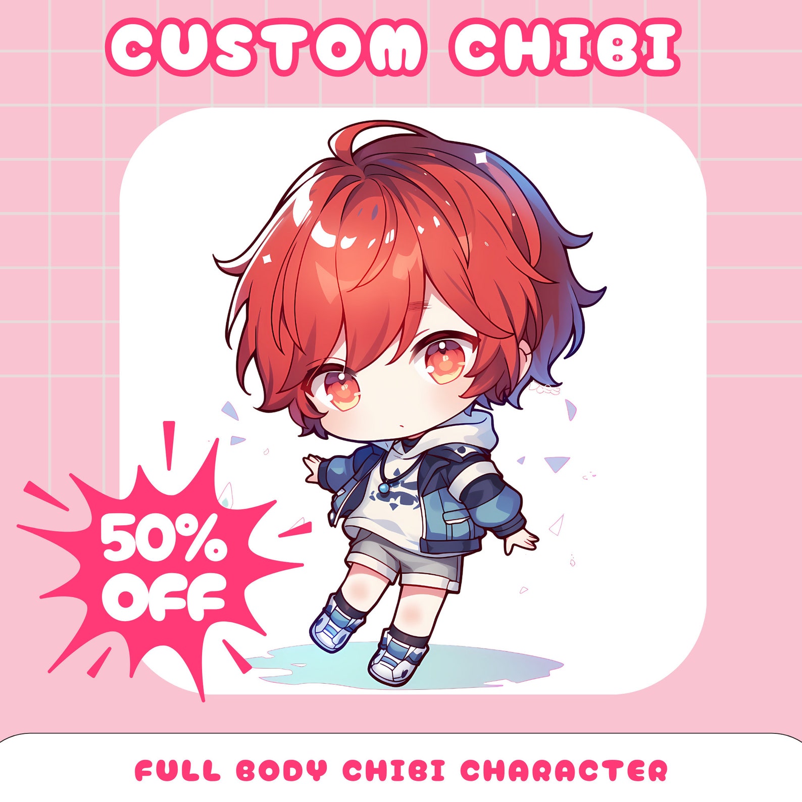 CUSTOM CHIBI, Custom Chibi Anime, Chibi Character, OC, Chibi Emotes ...