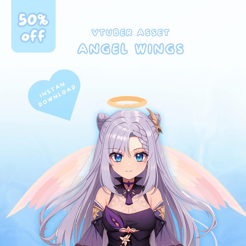 Vtuber Assets | Live2d Rigged Vtuber Wings, Angel Wing, Vtuber Prop, Animated Asset, Gift for ...