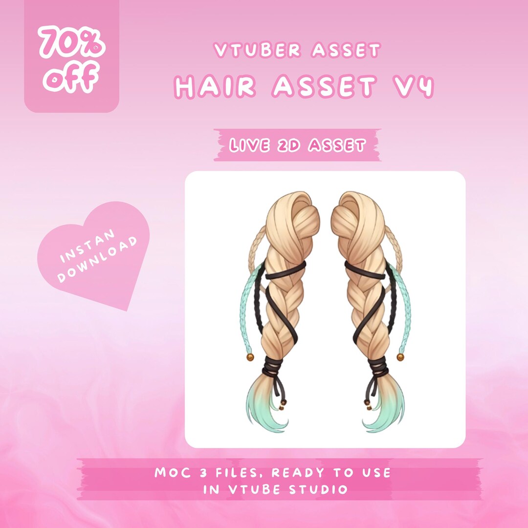 Vtuber Back Hair – Blonde Braid | Premade Asset | Vtuber Item - Etsy