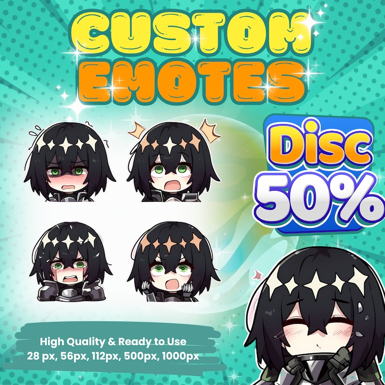 Custom Emotes, Premium Twitch Emotes, Custom Emotes for Streaming, Cute ...
