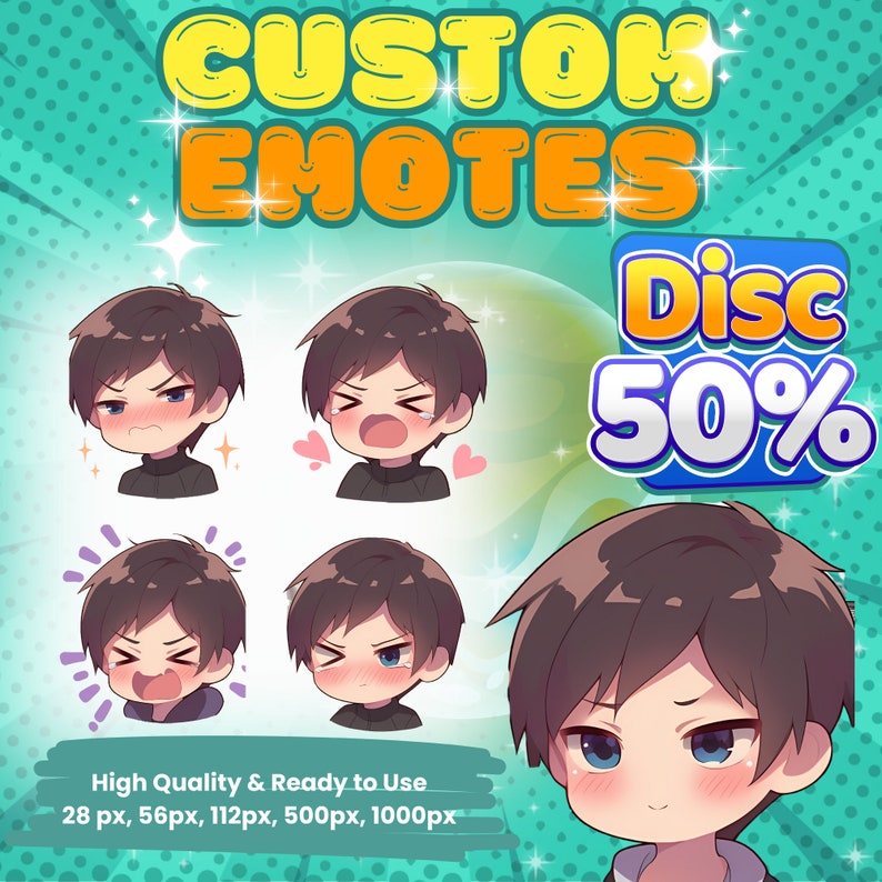 Custom Emotes, Premium Twitch Emotes, Custom Emotes for Streaming, Cute ...