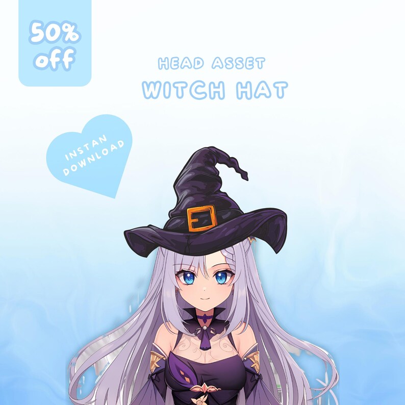 Live2d Rigged Vtuber Witch Hat Asset (digital Download) - Etsy