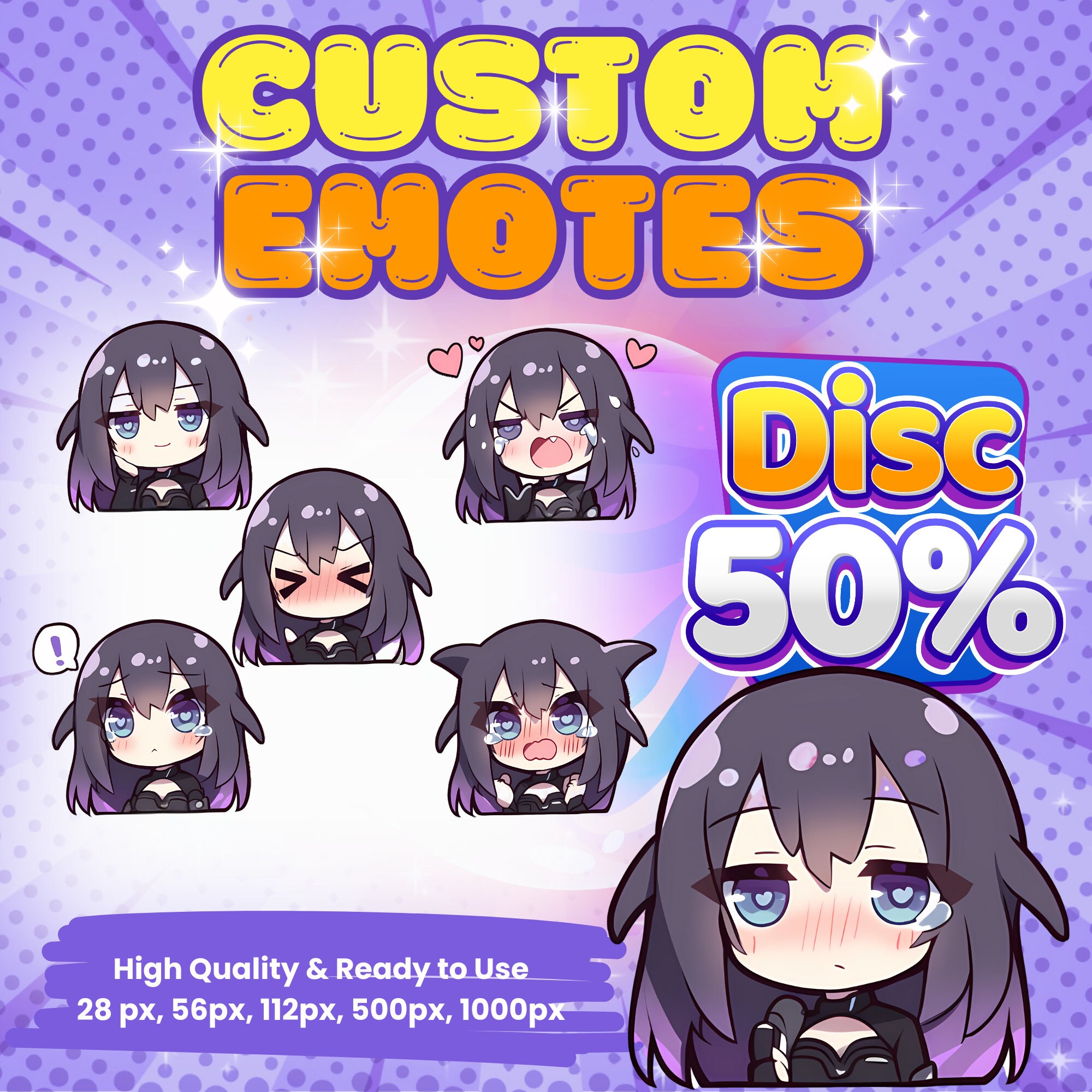 Custom Emotes, Premium Twitch Emotes, Custom Emotes for Streaming, Cute ...