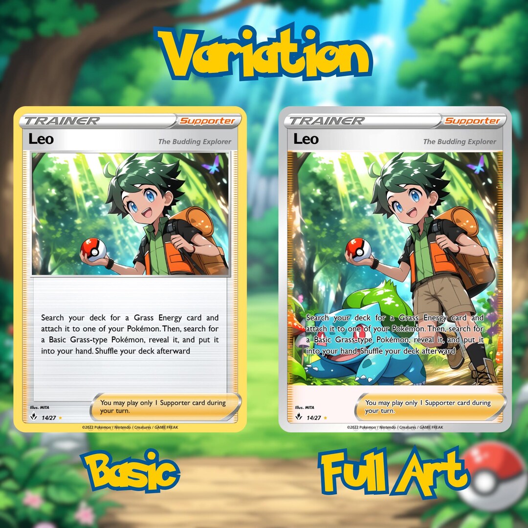 Personalized Pokemon Card, Custom Pokemon Portrait, Custom Gift ...