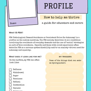 PDA Profile Template - Etsy