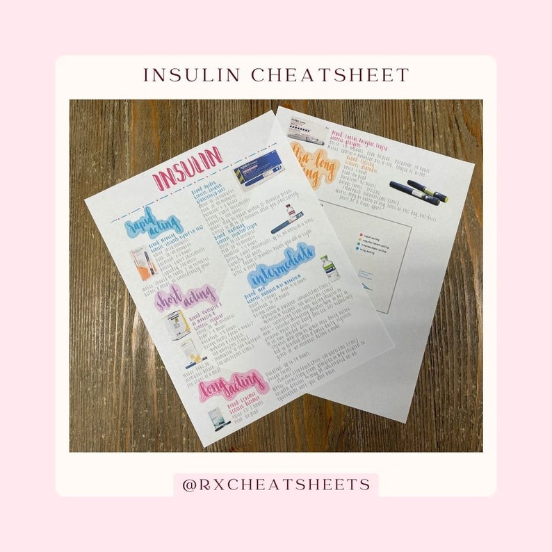 Insulin Cheatsheet - Etsy