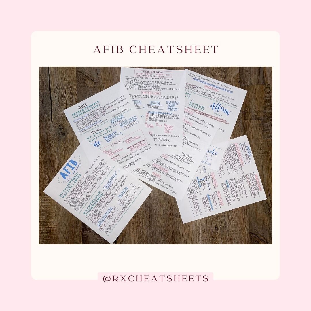 Afib Cheatsheet - Etsy