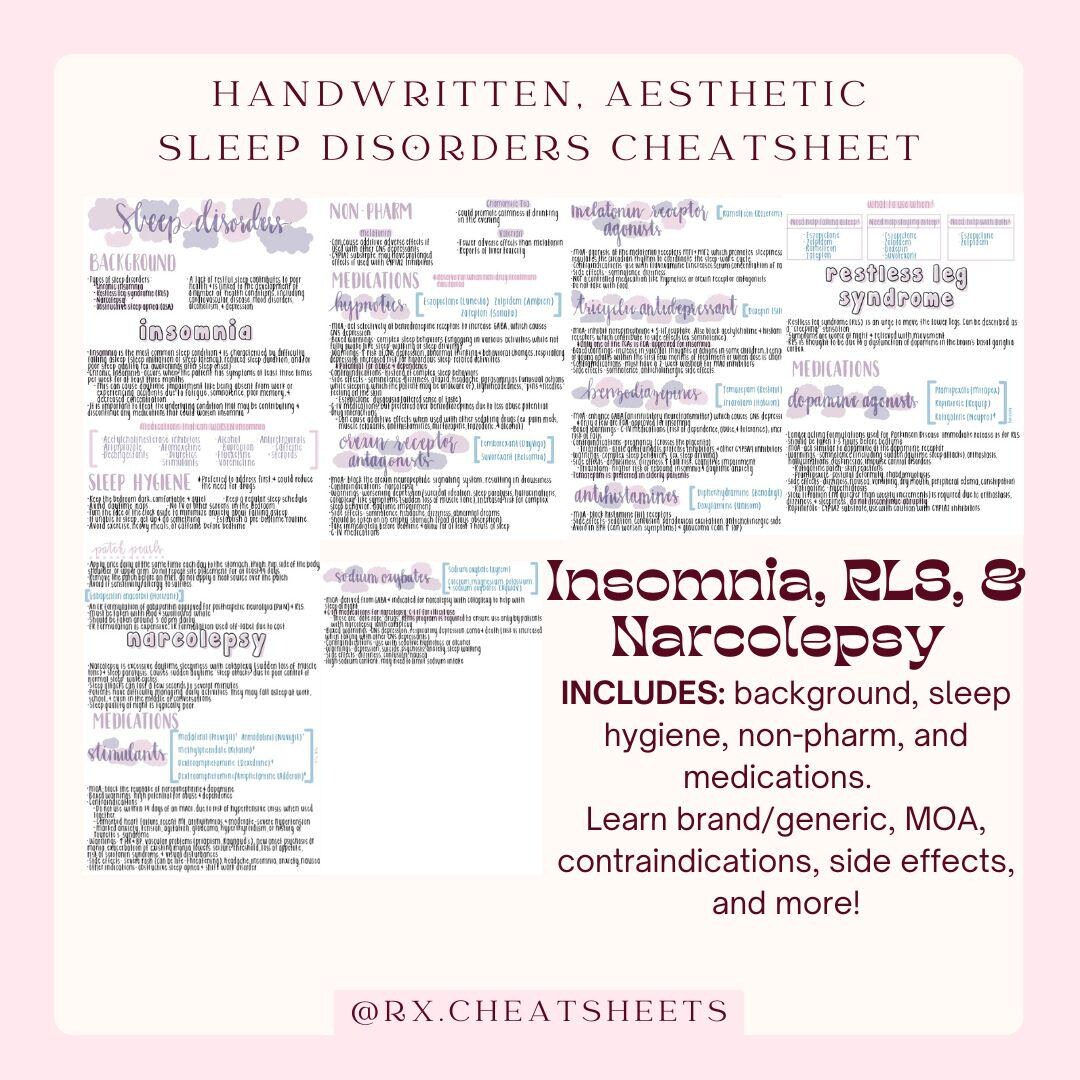 DIGITAL - Sleep Disorders Cheatsheet - Etsy