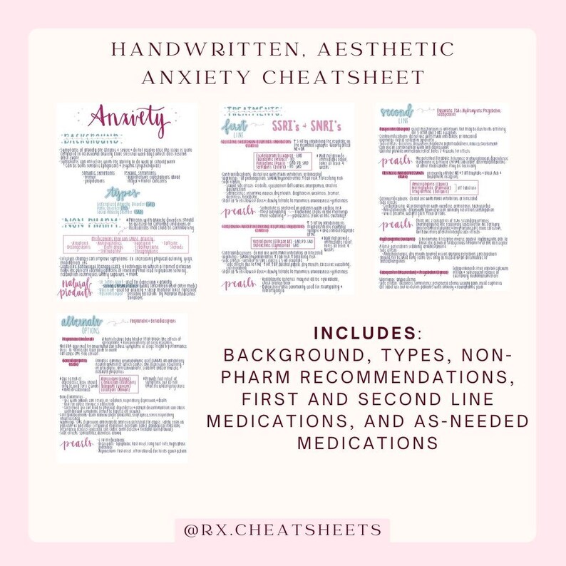 DIGITAL - Anxiety Cheatsheet - Etsy