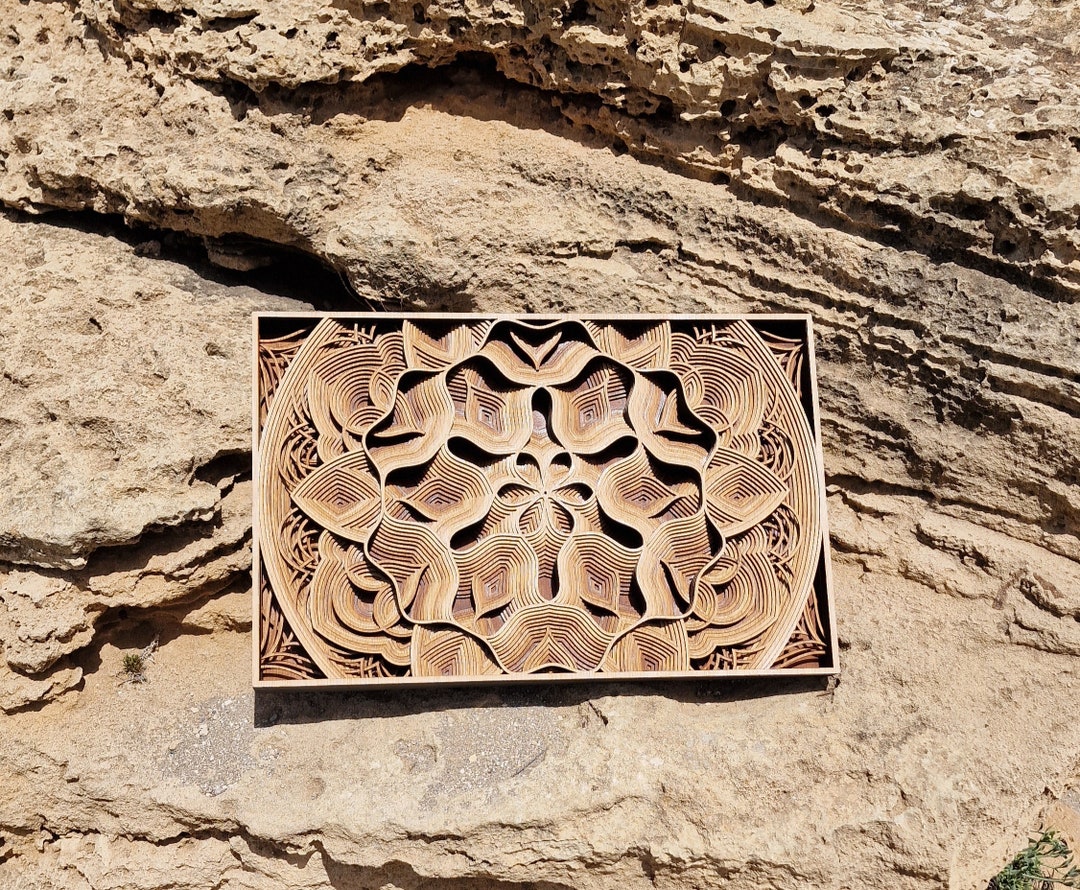 Layered Wood Art,laser-cut Wooden Sculpture,multilayer Wood Wall Decor ...
