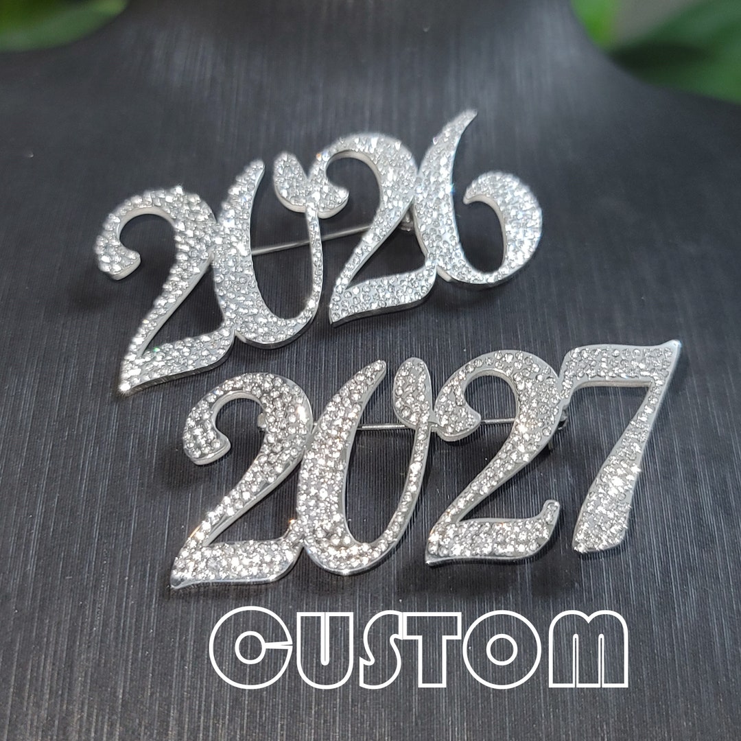 Custom Big Crystal Years Numbers Brooch,custom Letters&name Brooch Pins ...