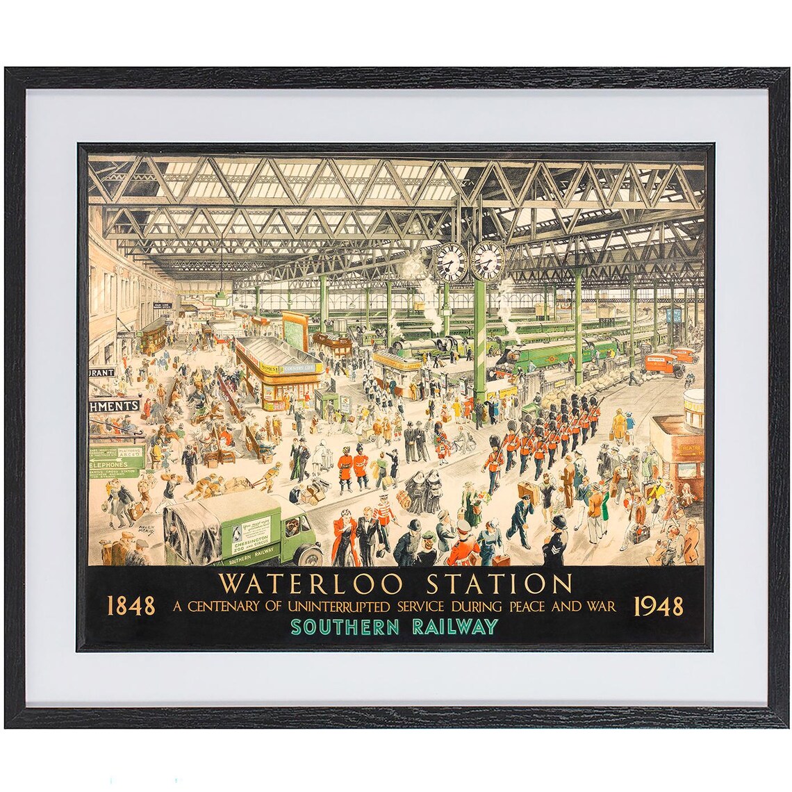 Waterloo Station Poster Centenary | Framed Wall Art Print | Home Wall ...