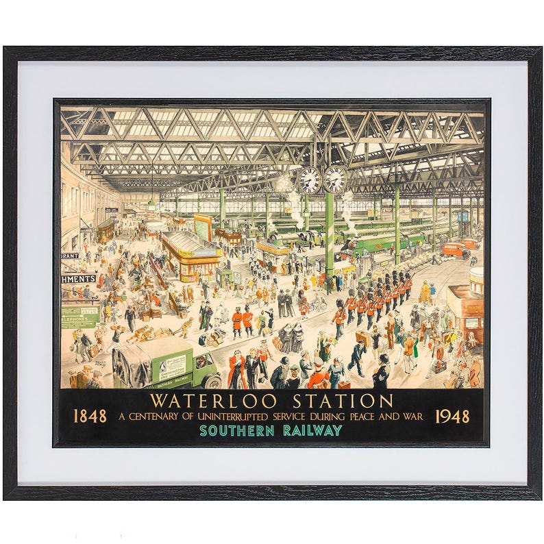 Waterloo Station Poster Centenary | Framed Wall Art Print | Home Wall ...
