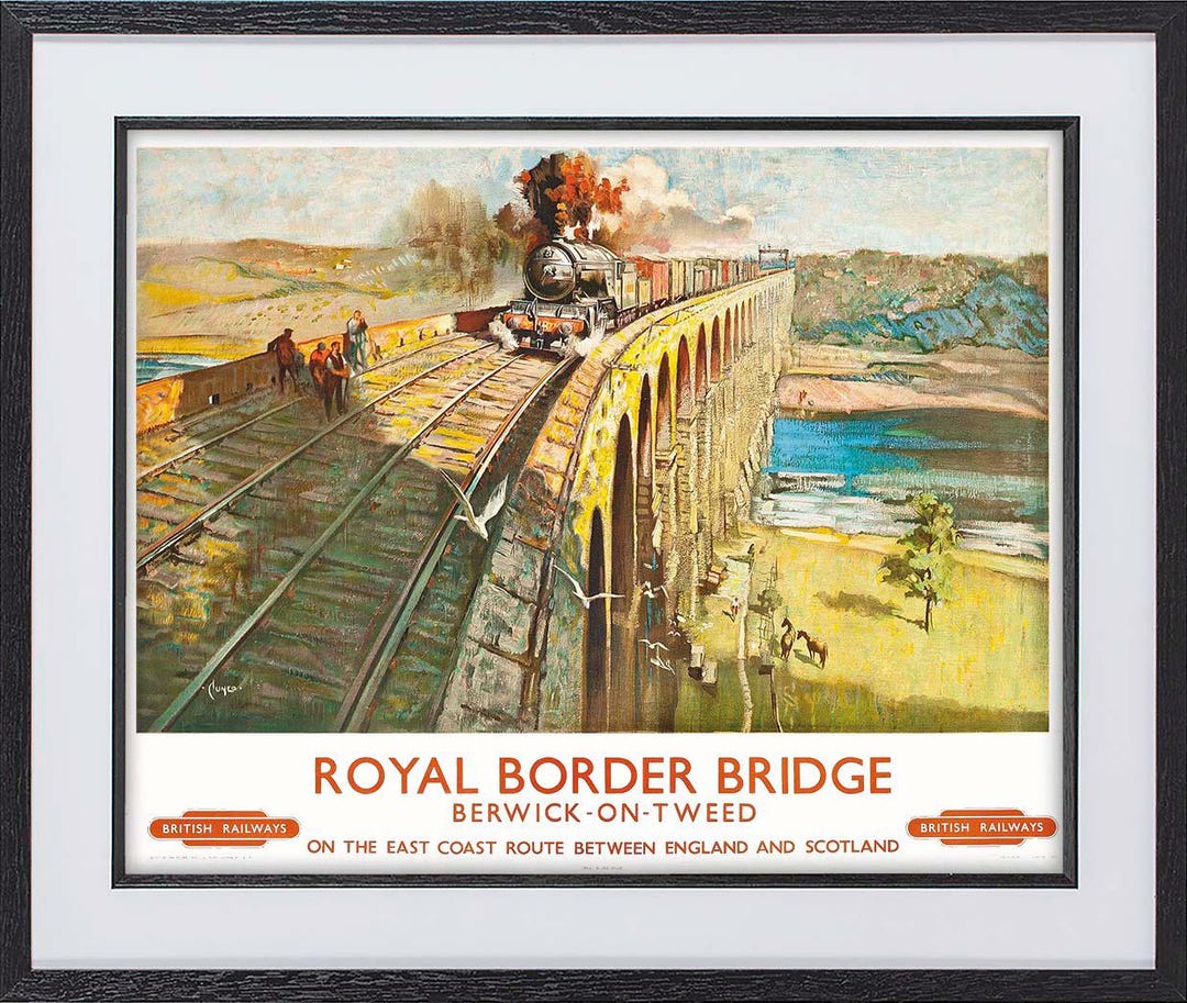 Vintage British Railway Travel Poster | Royal Border Bridge | Berwick ...