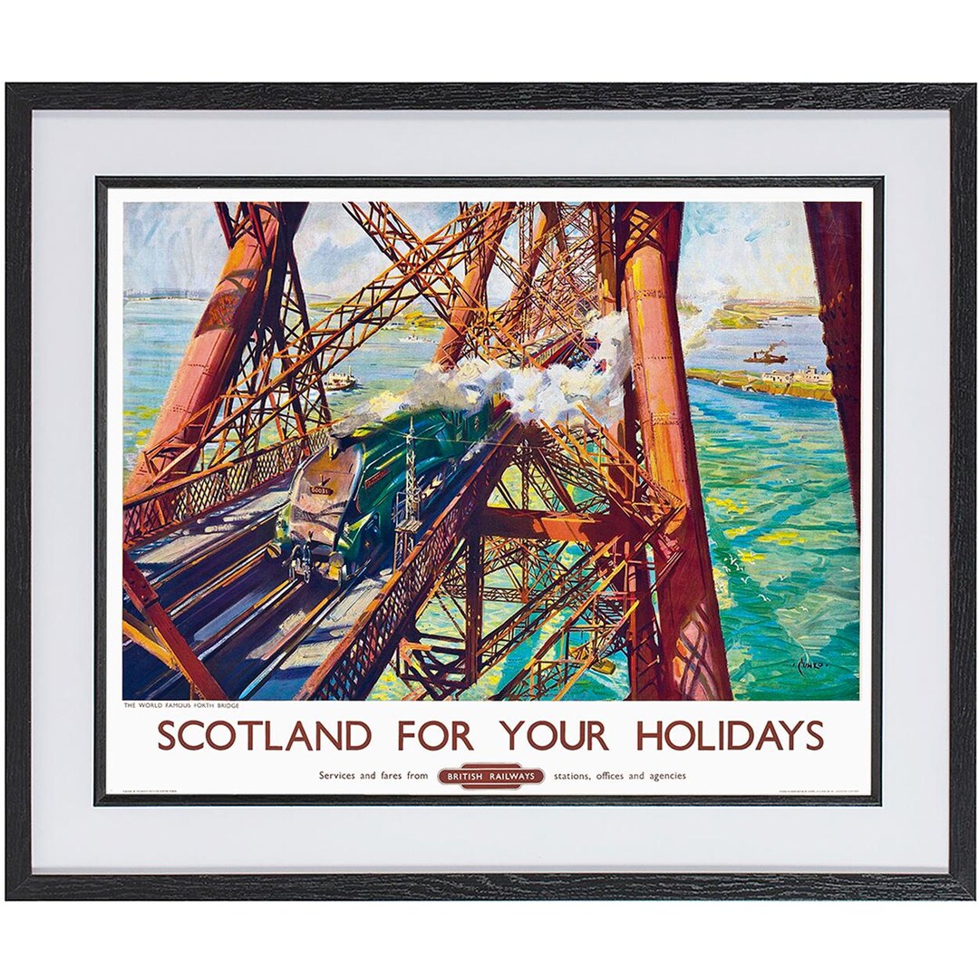 Vintage British Railway Travel Poster | Forth Rail Bridge | Framed Wall ...