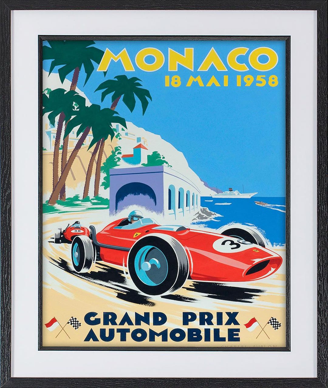 Vintage Monaco Grand Prix Racing Poster | Home Decor | Charles-avalon ...