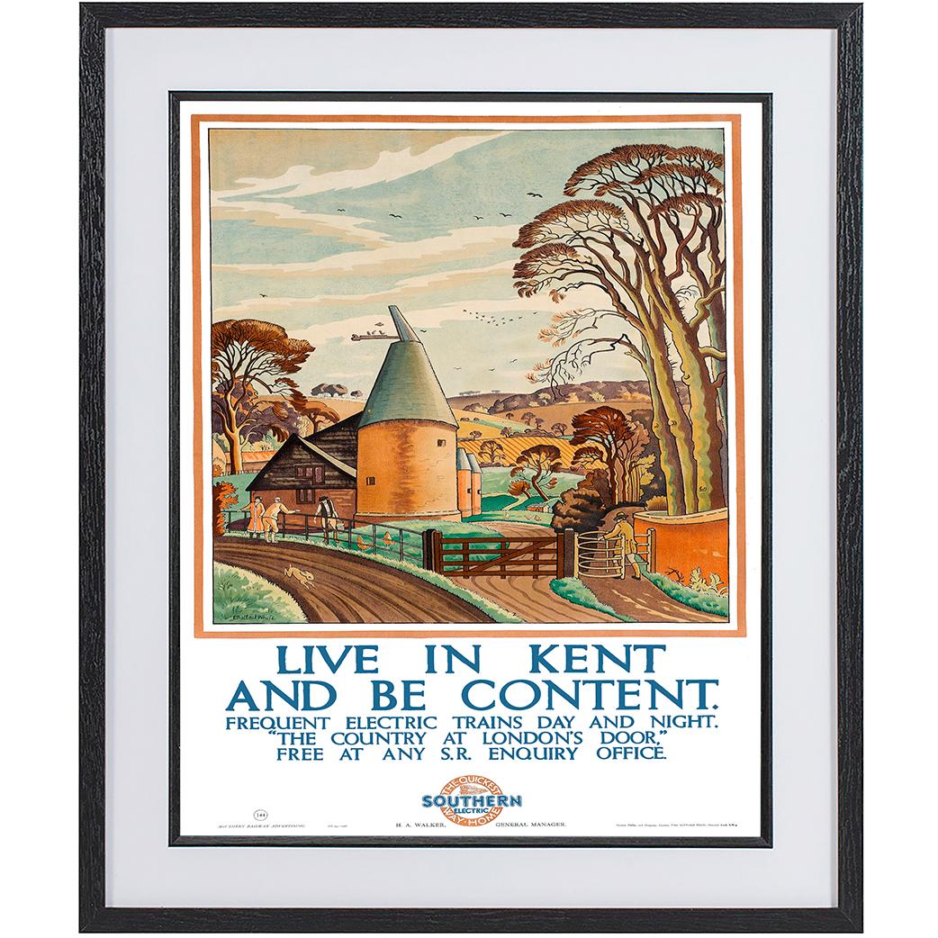 Vintage Kent Travel Poster: Framed Oast House Wall Art - Etsy UK