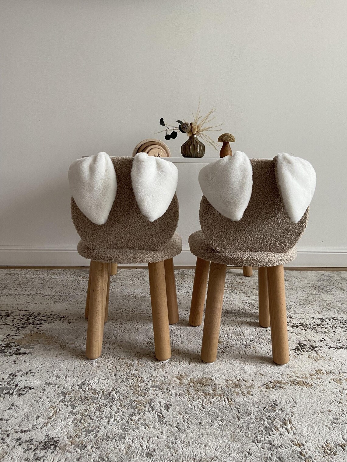 Childs Bunny Stool for Playroom, Kids Room Decor, Shower Gift Idea ...