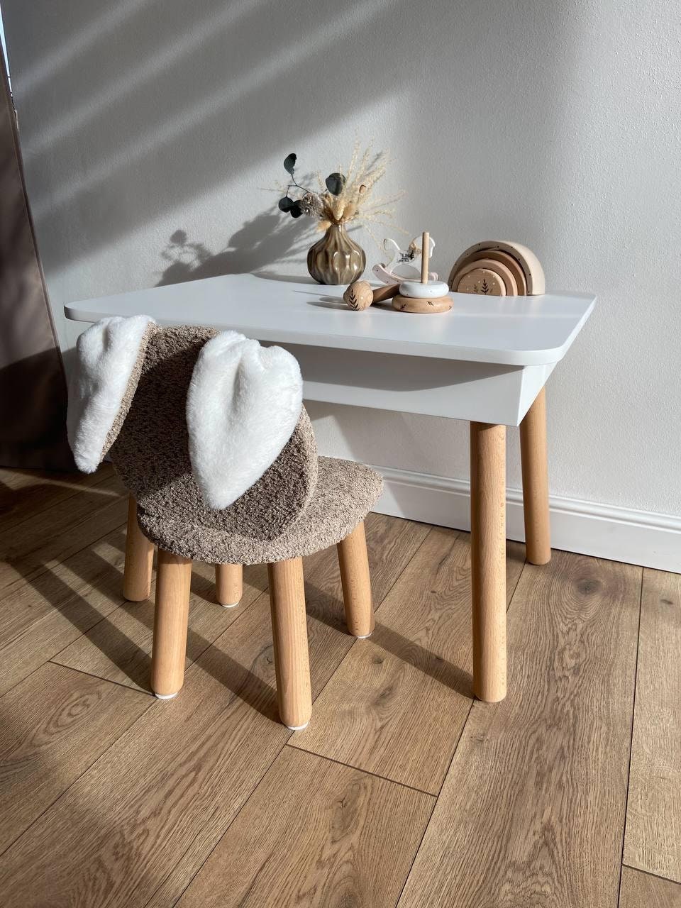 Childs Bunny Stool for Playroom, Kids Room Decor, Shower Gift Idea ...