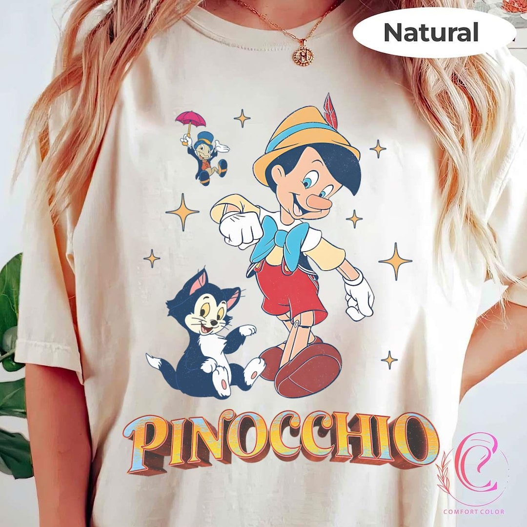 Comfort Color Vintage Pinocchio Portrait Shirt, Disney Pinocchio Shirts ...