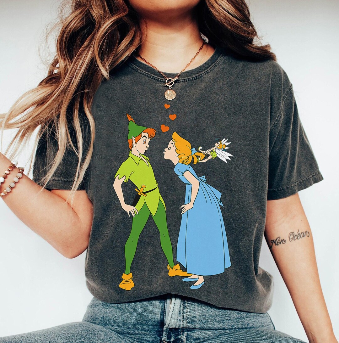 Disney Peter Pan and Wendy Darling Kiss T-shirt, Disney Peter Pan ...