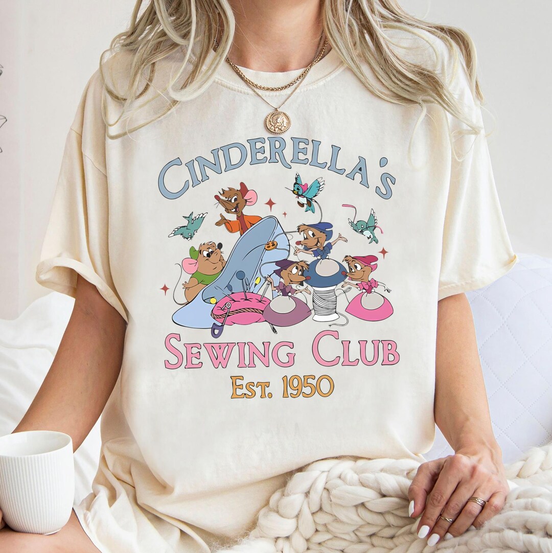 Disney Princess Cinderella Characters T-shirt, Cinderella's Sewing Club ...