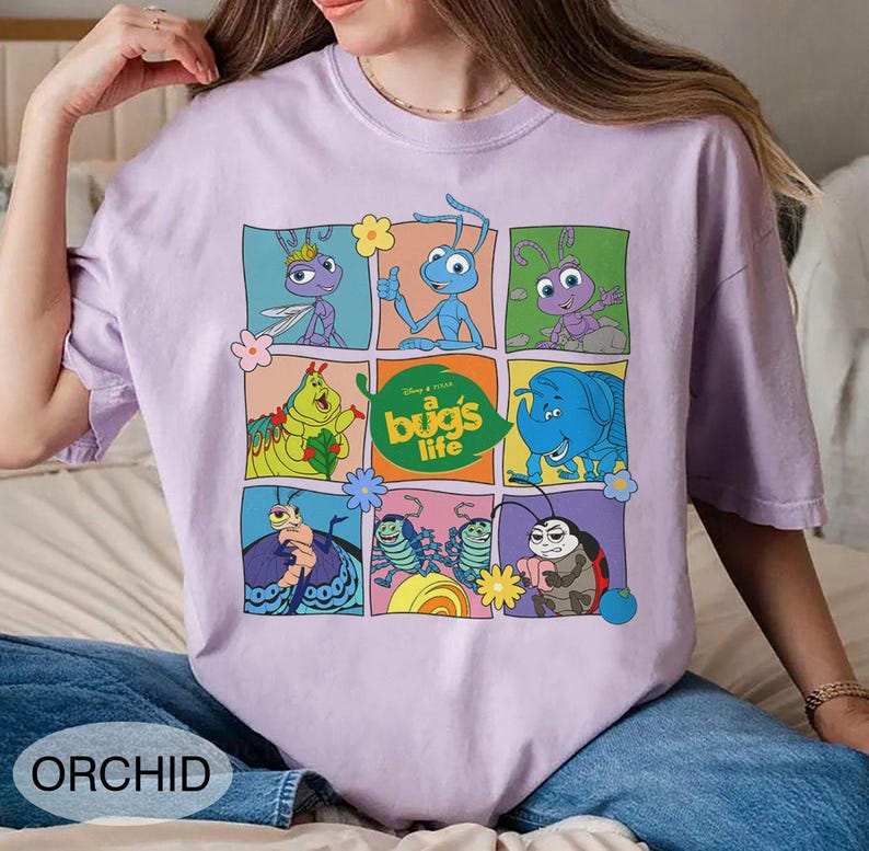 Disney Pixar A Bugs Life Shirt, Retro Grid Graphic Tee, Flik Heimlich ...