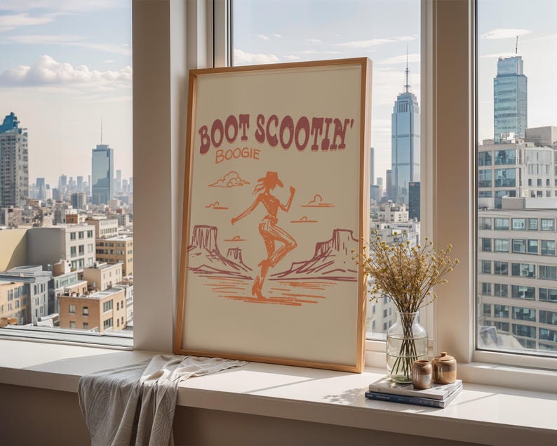 Boot Scootin' Boogie Western Country Dance Art Print Instant Digital ...