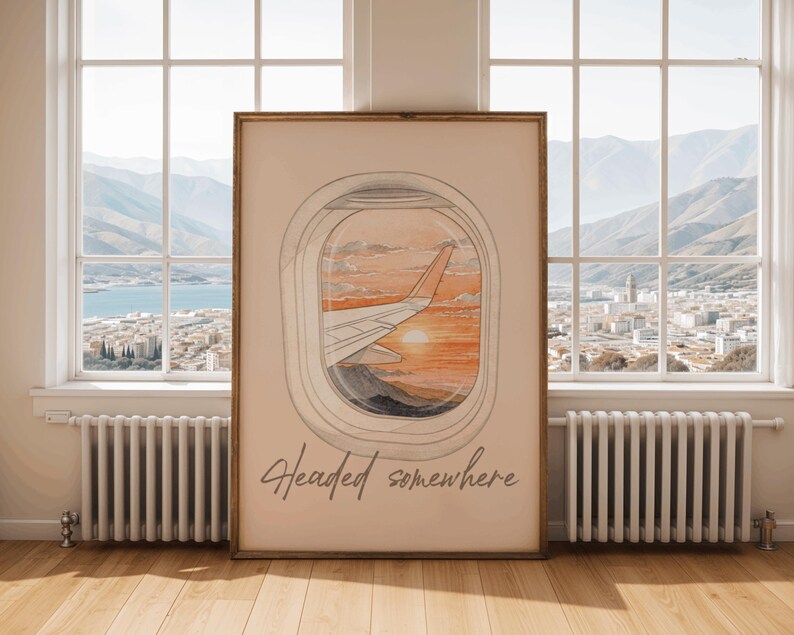 Airplane Window Wall Art | Minimal Travel Digital Download - Etsy